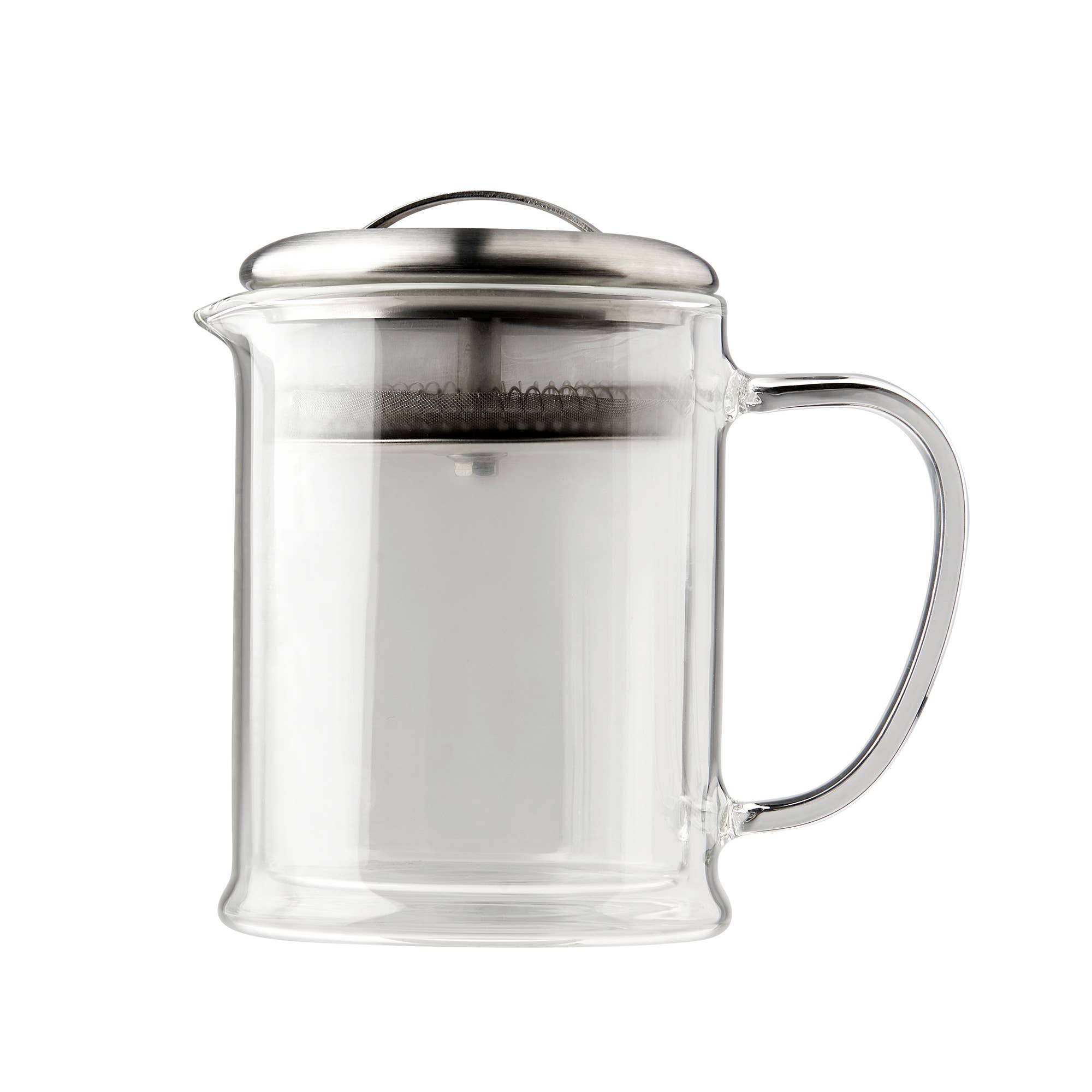 Teapot - Double Wall Glass W/Strainer 15oz – Point Loma Tea