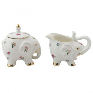 Creamer and Sugar Bowl Set - Happy Elephant – Point Loma Tea