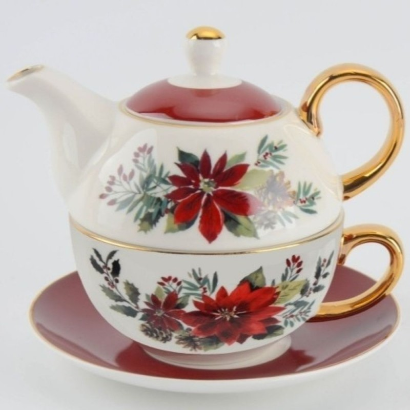 Tea For One Set - Poinsettia – Point Loma Tea